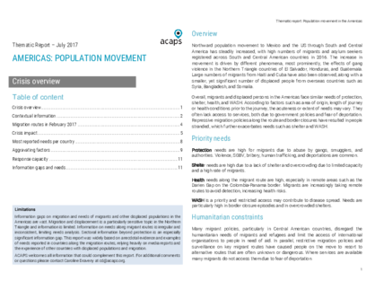 Americas: Population Movement | ACAPS