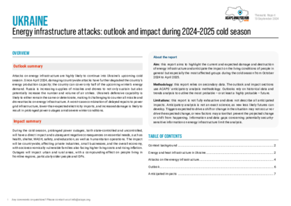 Ukraine: energy infrastructure attacks -outlook and impact during 2024 ...